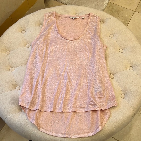 Tops | Pale Pink Ted Baker Tank With Light Metallic Thread | Poshmark